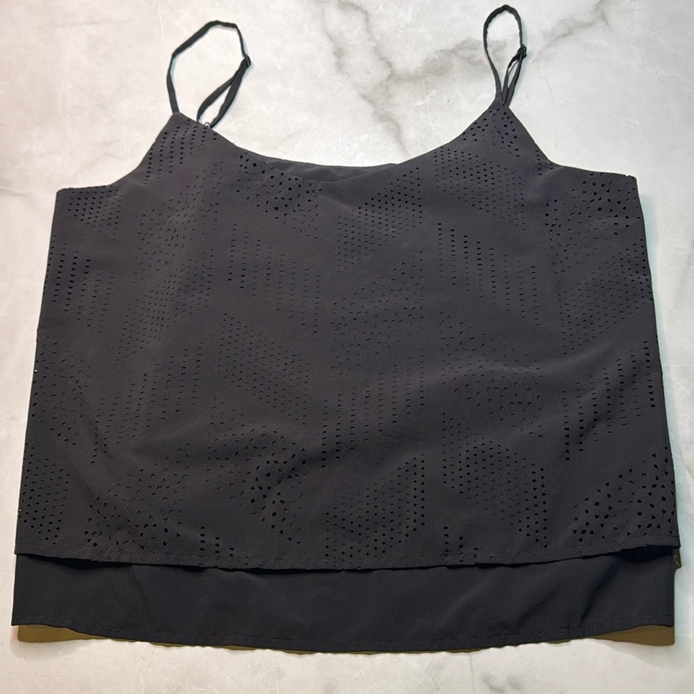 Athleta Laser Cut Perforated Tank - Gem